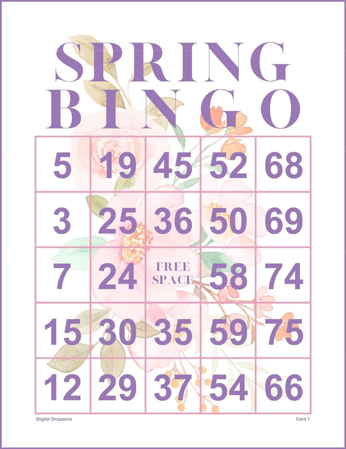100 Printable Spring Bingo Cards for Fun Game Nights and Social Events ...