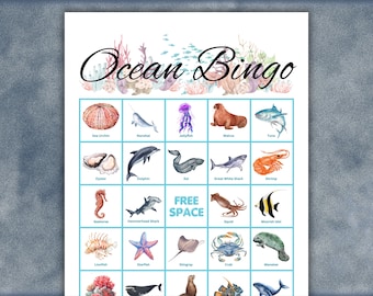 Printable/downloadable Bingo Game Ocean Under the Sea Theme Bingo 30 ...