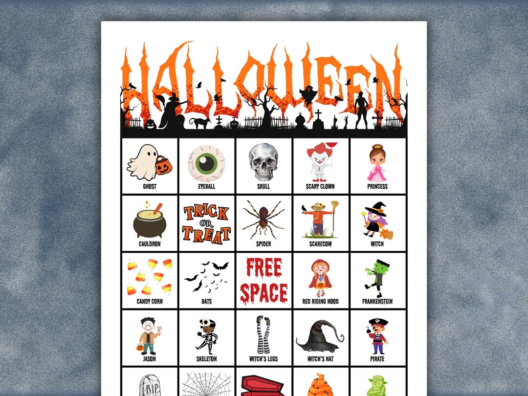 100 Halloween Bingo Cards - Etsy