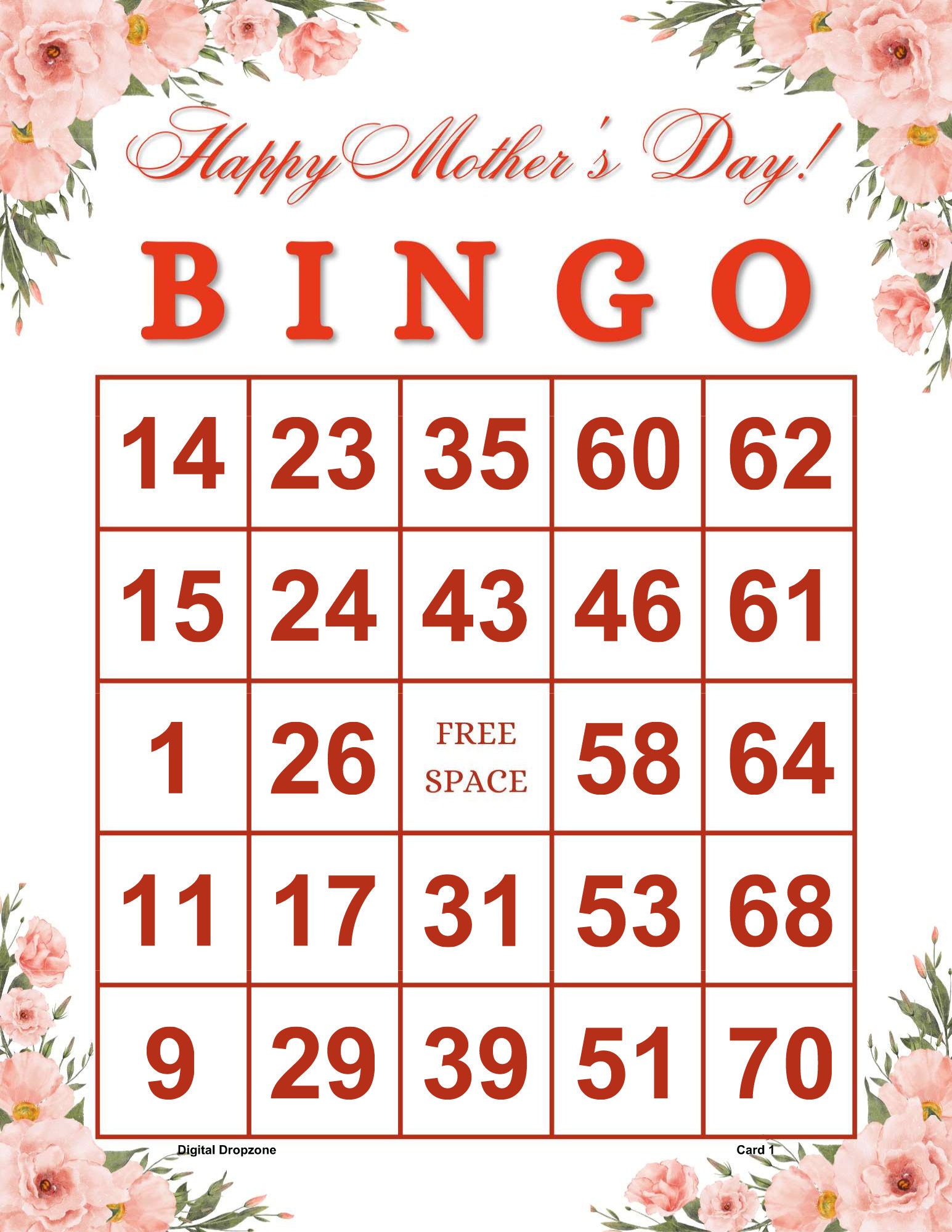 100 Printable Mothers Day Bingo Cards for Fun Game Nights and Social ...
