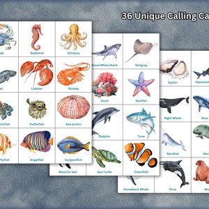 100 Ocean Bingo Cards - Etsy
