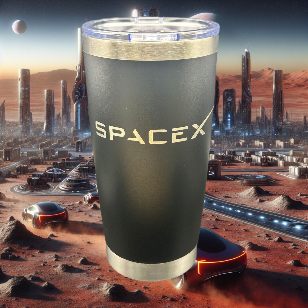Spacex Tumbler Black 20 Oz With Straw Spacex Gifts Tesla Fan Gifts ...