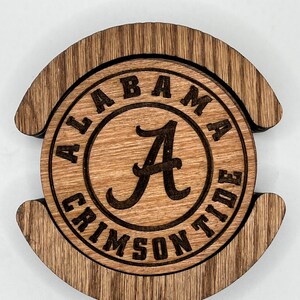 Alabama Crimson Tide Coasters 4 Laser Engraved, Stained & Sealed ...