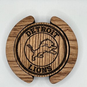 Detroit Lions Coasters 4 Laser Engraved, Stained & Sealed Coasters With ...