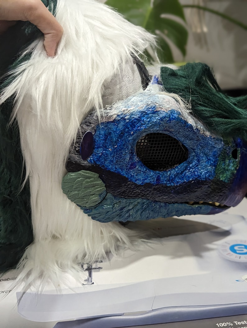 Two Tone Dino Mask Fursuit Hood - Etsy