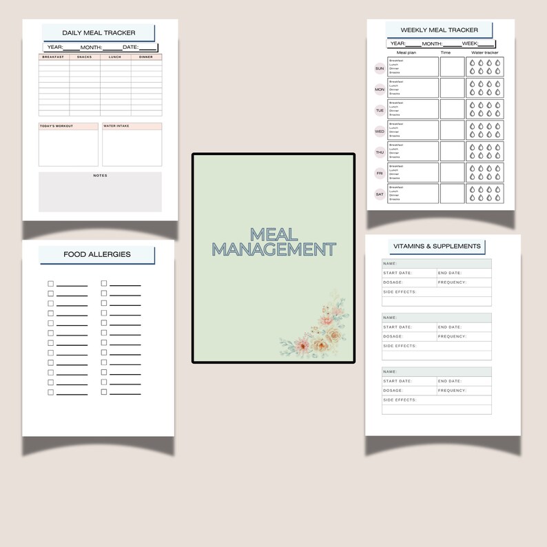 Large Print 80 Pages Medical Care Binder for Senior Care Dementia ...