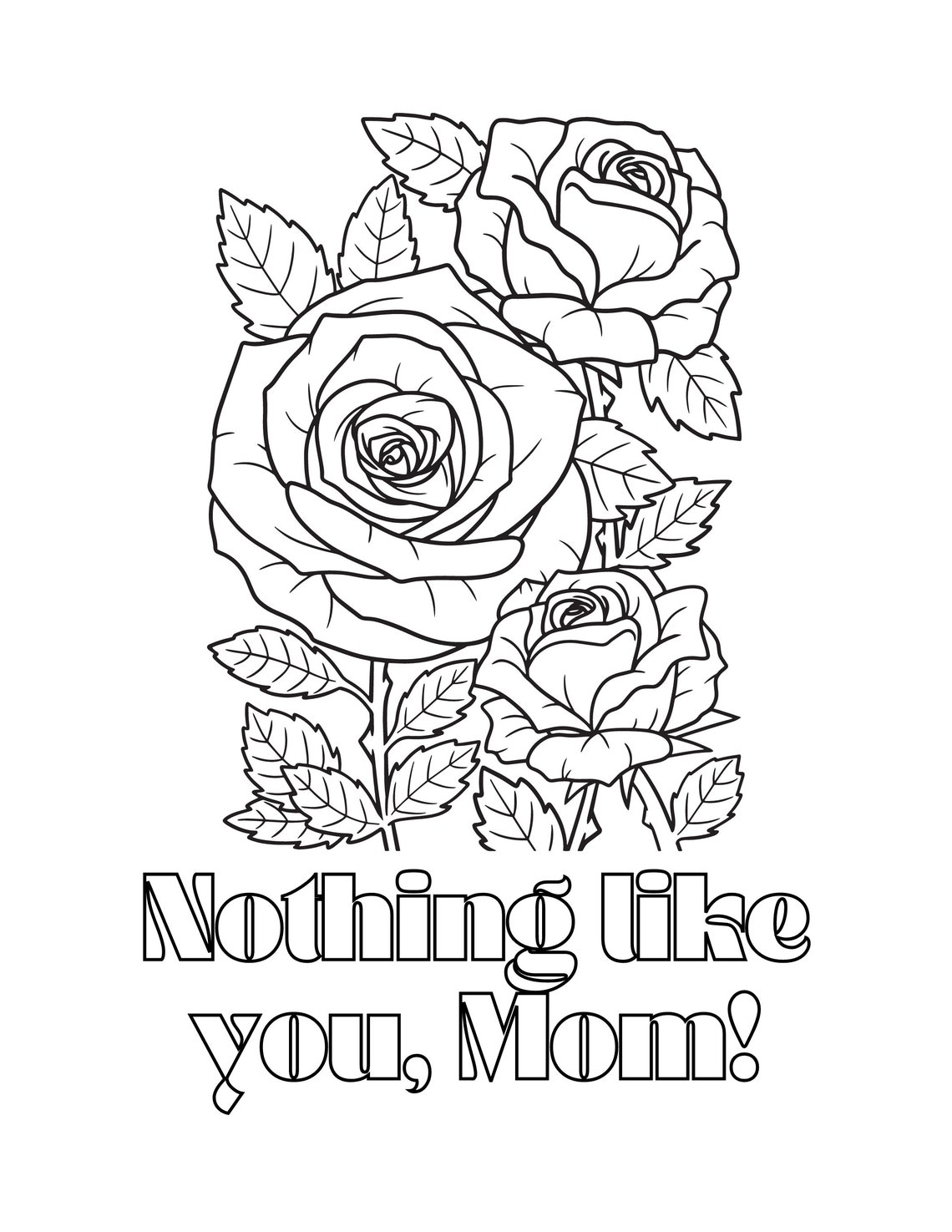 Mother's Day Coloring Pages for Adults Mom's Day Gift for Kids Coloring ...