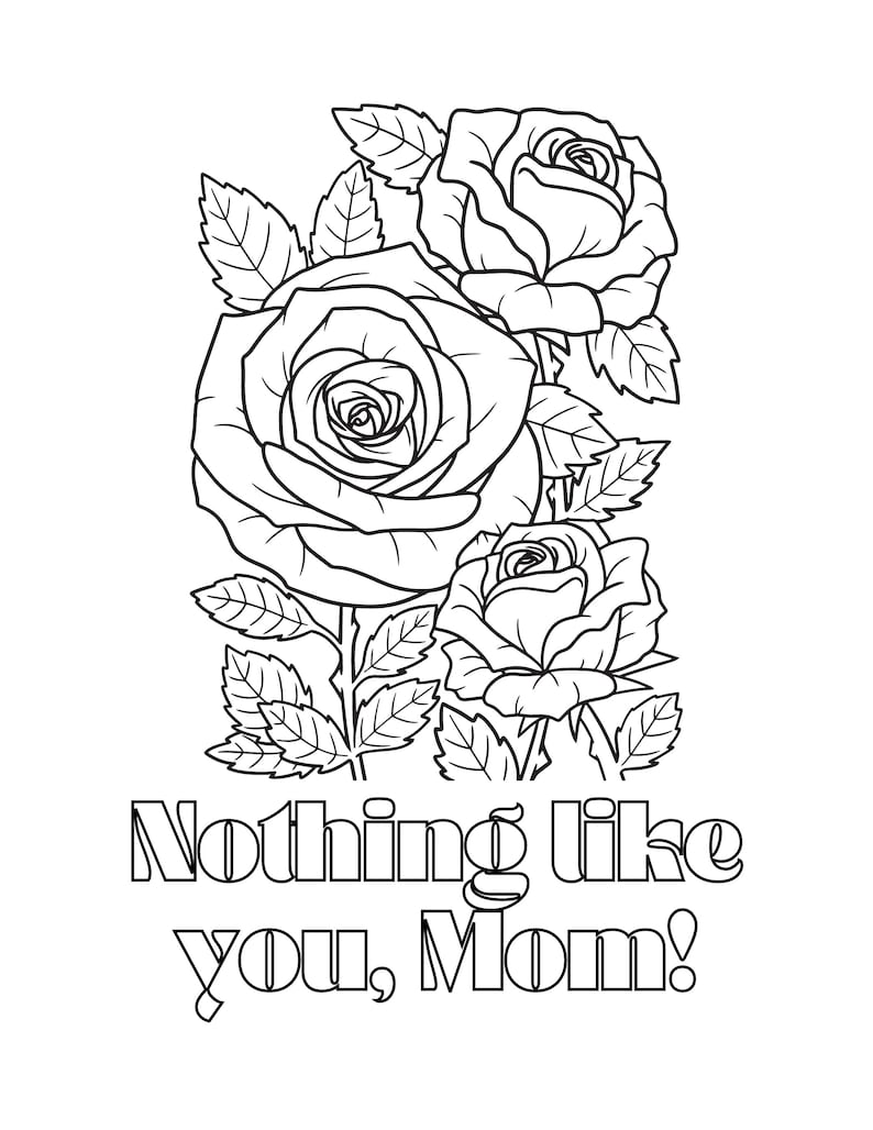Mother's Day Coloring Pages for Adults Mom's Day Gift for Kids Coloring ...