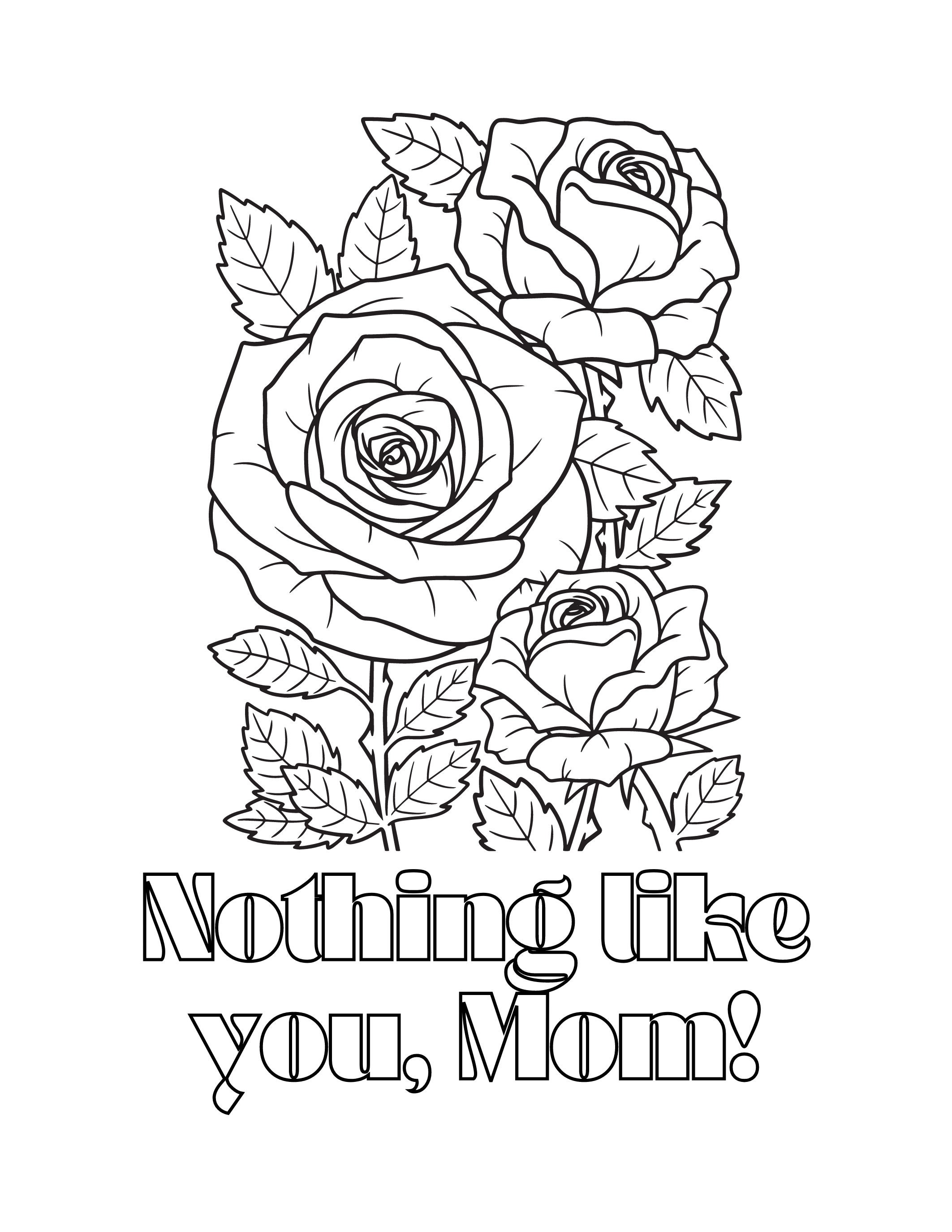 Mother's Day Coloring Pages for Adults Mom's Day Gift for Kids Coloring ...