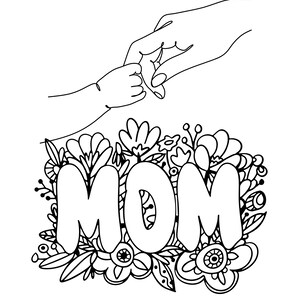 Mother's Day Coloring Pages for Adults Mom's Day Gift for Kids Coloring ...