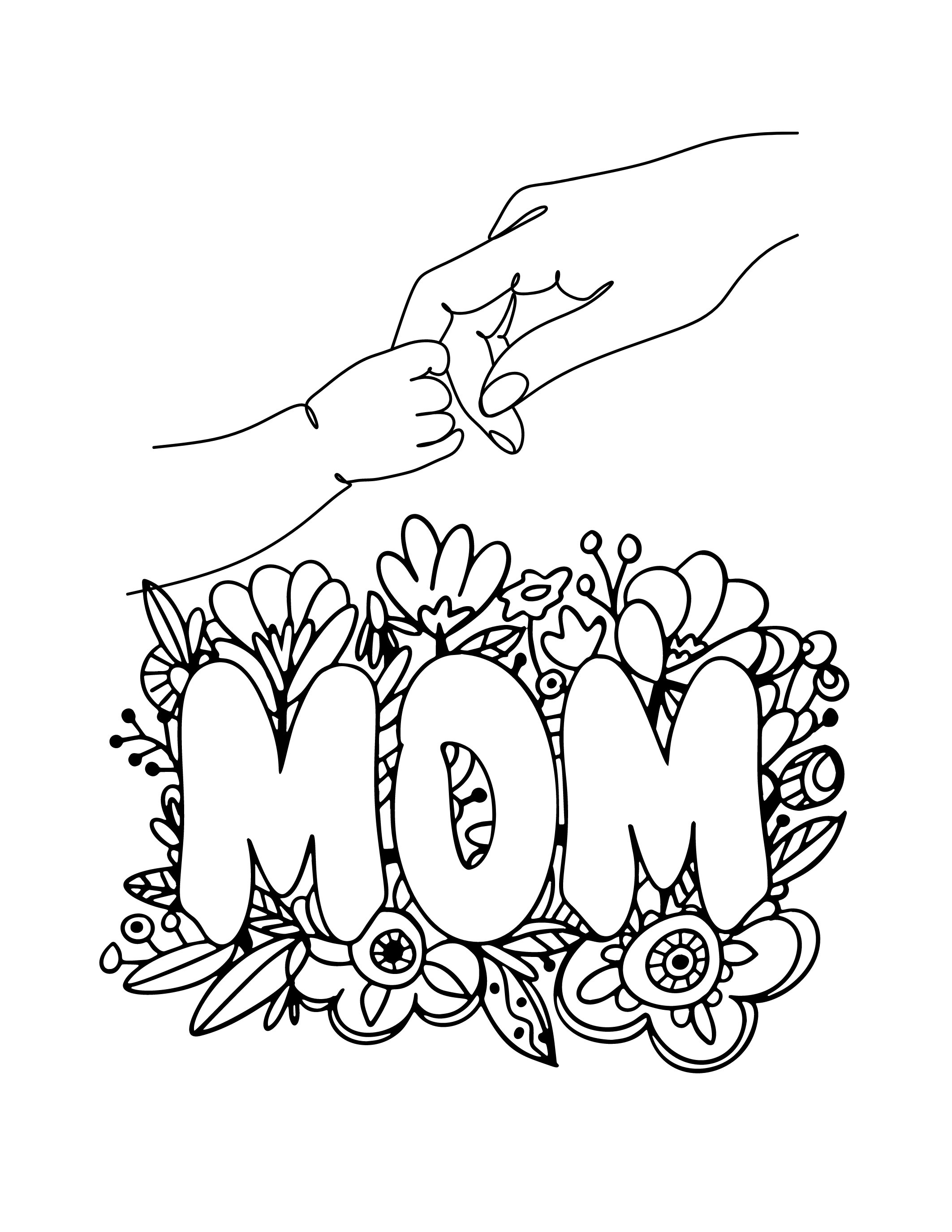Mother's Day Coloring Pages for Adults Mom's Day Gift for Kids Coloring ...
