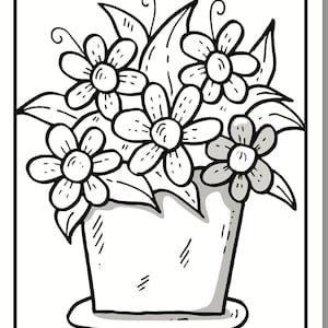 Large Print Coloring Book: 65 Pages for Seniors, Beginners (PDF Pattern ...
