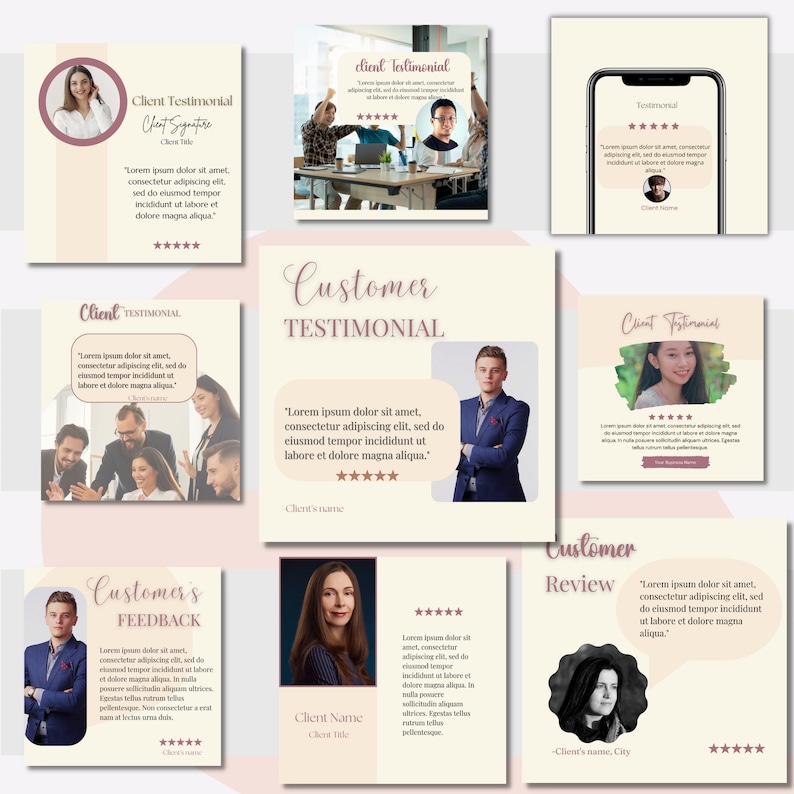 Client Testimonial Template Canva Instagram Post Client Review Template ...