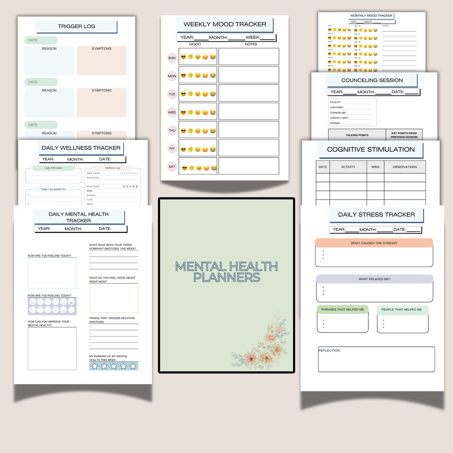 Large Print 80 Pages Medical Care Binder for Senior Care Dementia ...