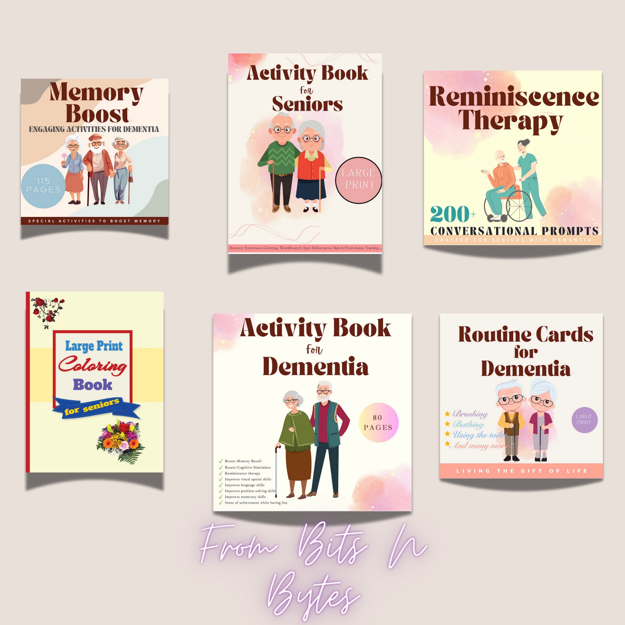 Large Print 80 Pages Medical Care Binder for Senior Care Dementia ...