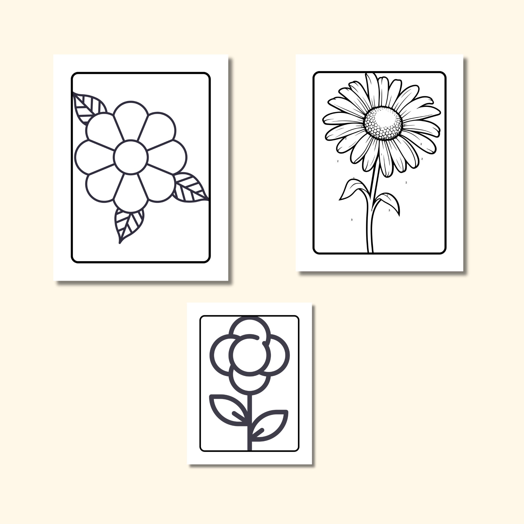 Large Print Flower Coloring Book: 110 Pages, Seniors, Beginners (PDF ...