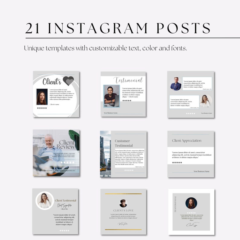 Client Testimonial Template Canva Instagram Post Neutral Colors Client ...
