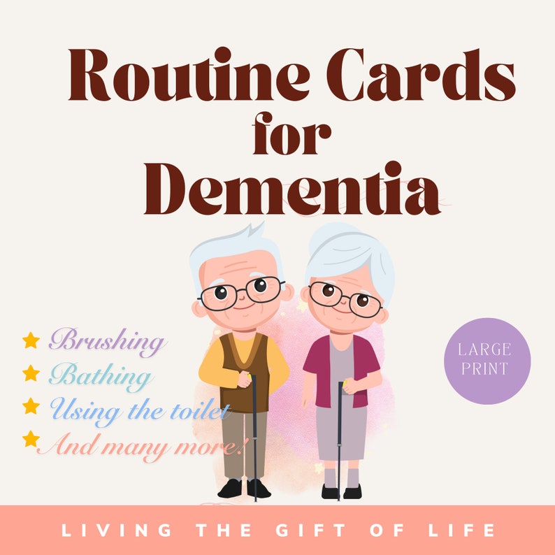 Routine Cards for Seniors With Dementia Daily Life Cards Alzheimer ...