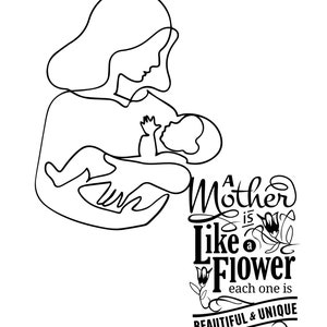 Mother's Day Coloring Pages for Adults Mom's Day Gift for Kids Coloring ...