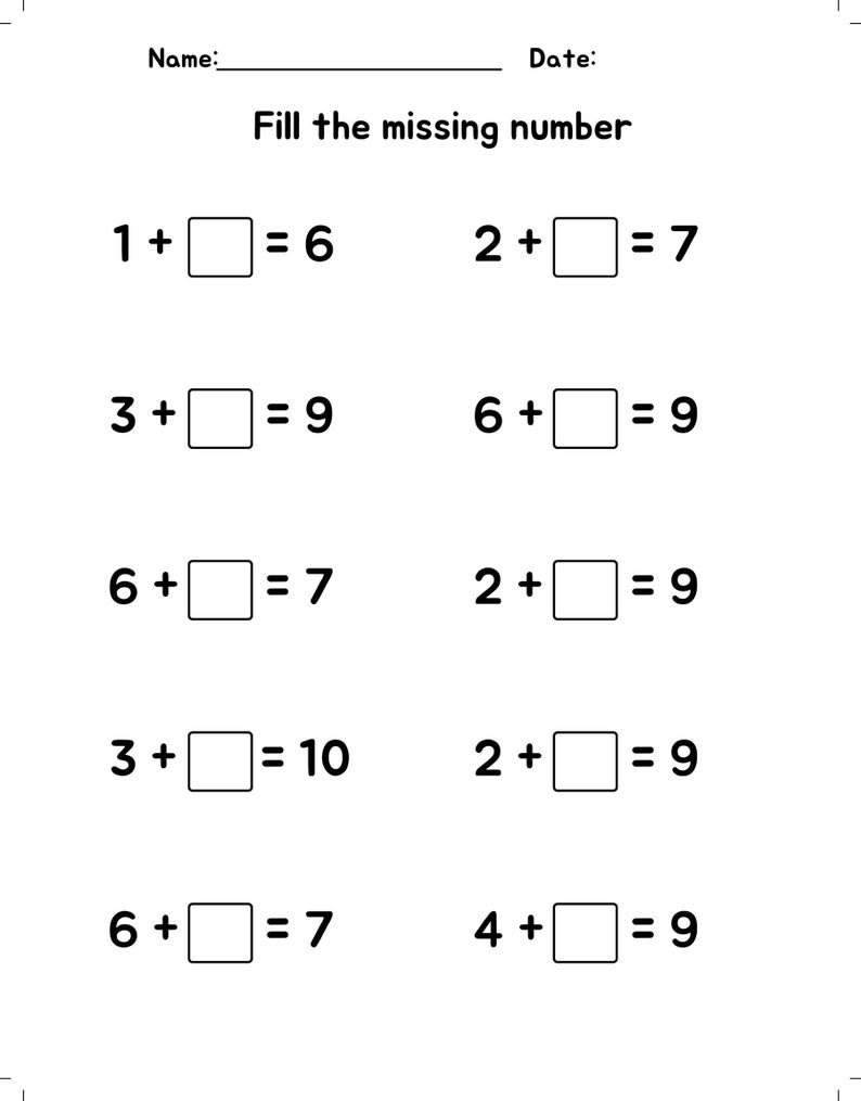 20 Math Worksheets Printable Addition Subtraction Kindergarten Math ...