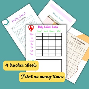 Calorie Tracker Printable Weekly Calorie Tracker Digital Instant ...