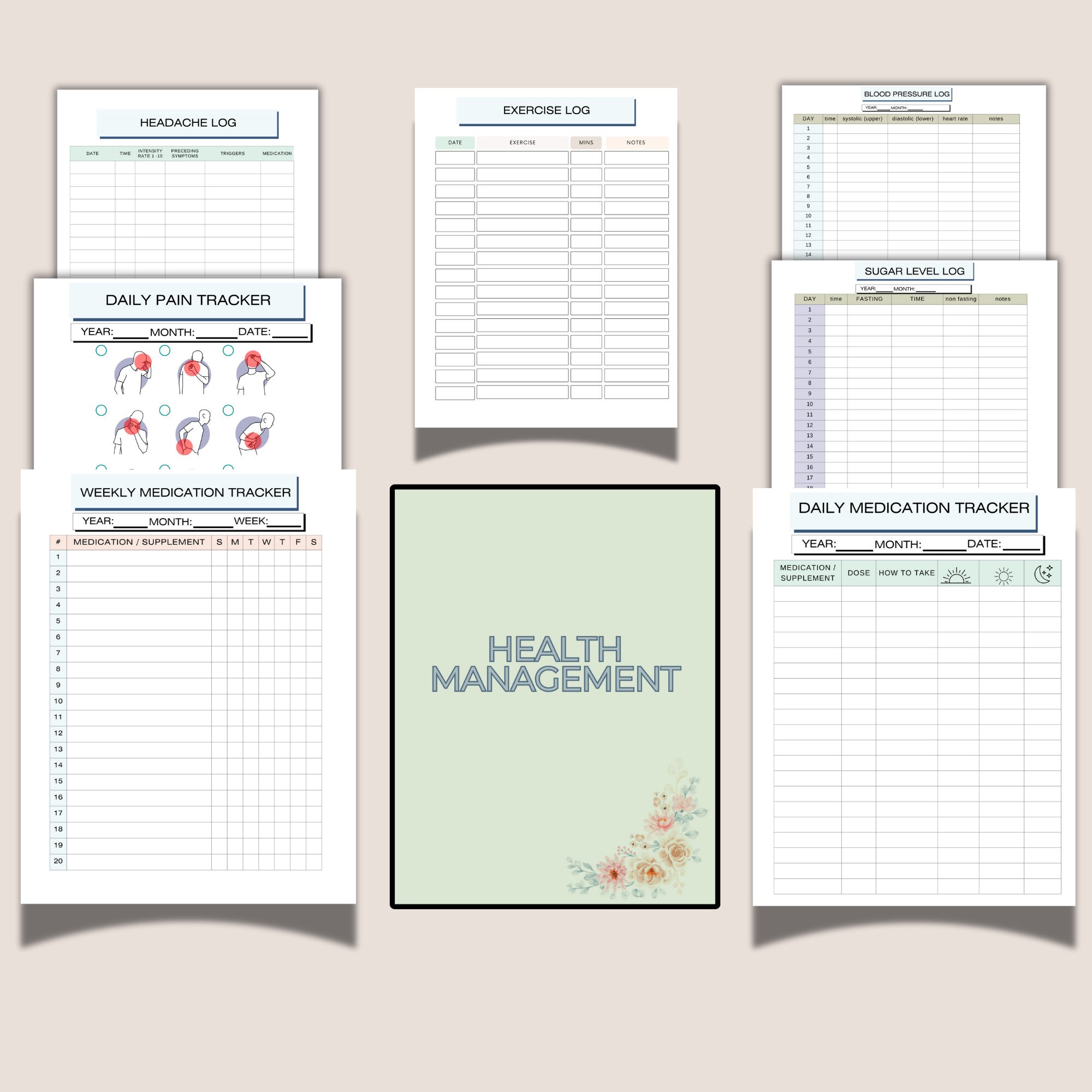 Large Print 80 Pages Medical Care Binder for Senior Care Dementia ...