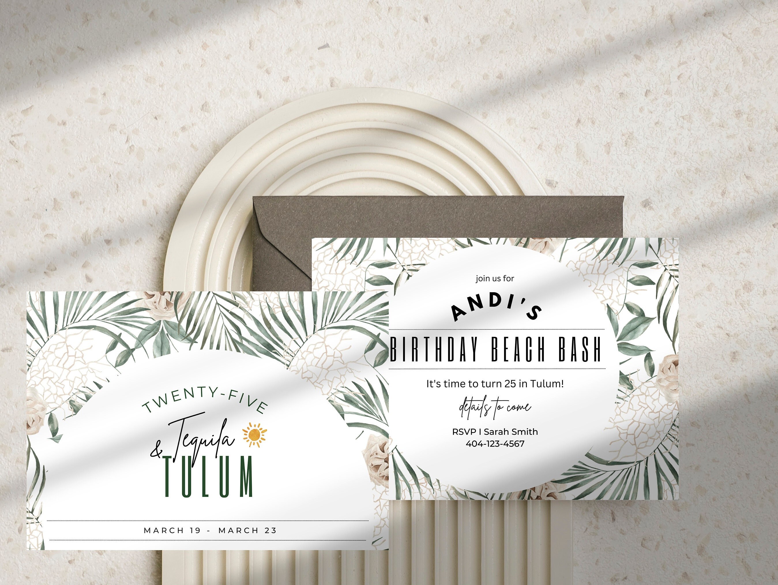 Tulum Birthday Invite Template Mexico Beach Trip Invitation - Etsy