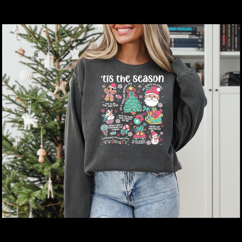 Epstein List Santa • Funny Anti Trump Christmas Sweatshirt • Christmas ...