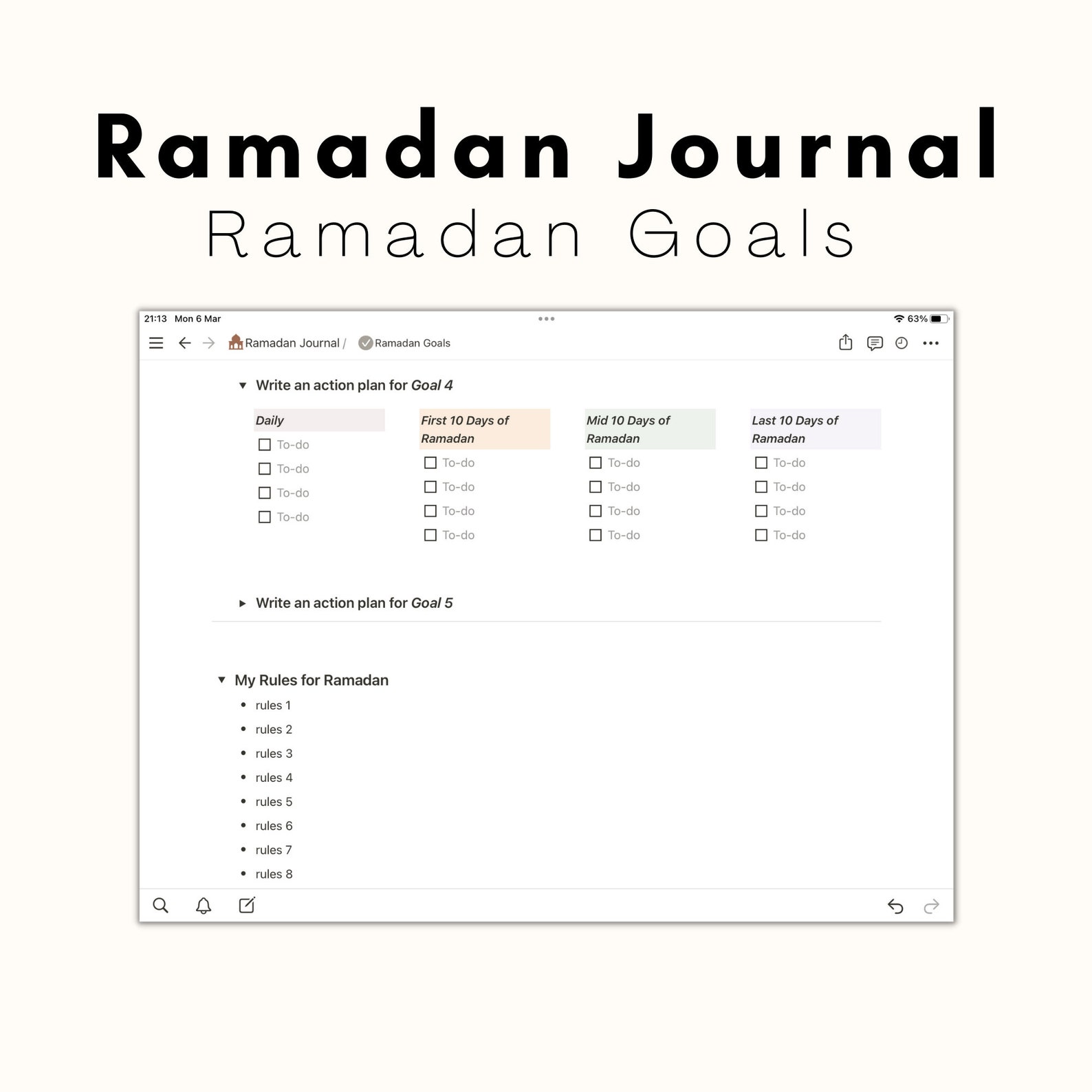 Ramadan Notion Planner Ramadan Notion Journal Muslim Ramadan Notion ...