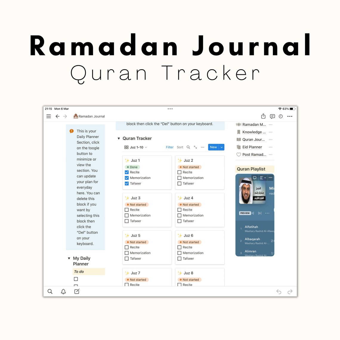 Ramadan Notion Planner Ramadan Notion Journal Muslim Ramadan Notion ...
