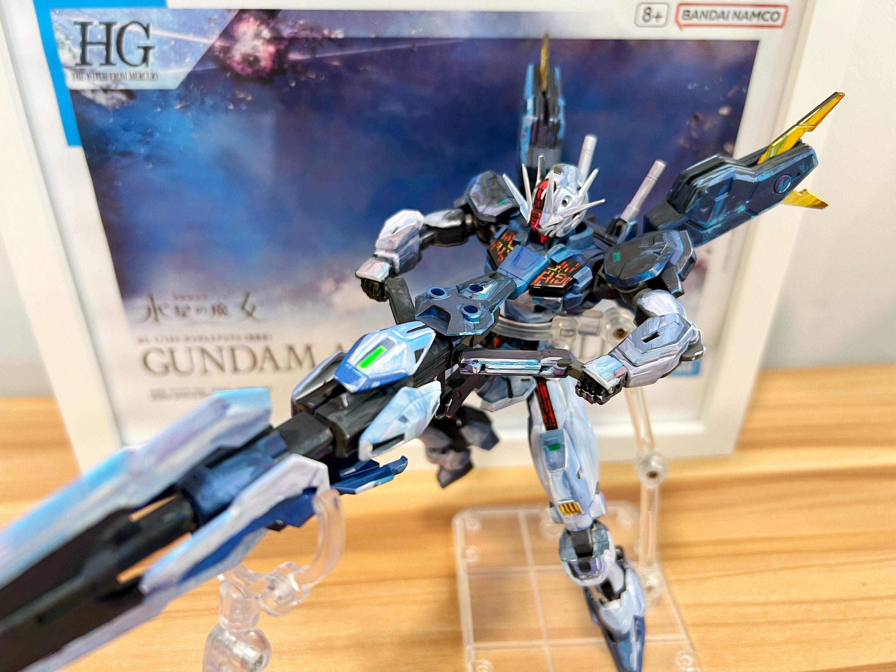 Bandai HG Gundam Aerial Rebuild Box Art Painted Cel Shading - Etsy