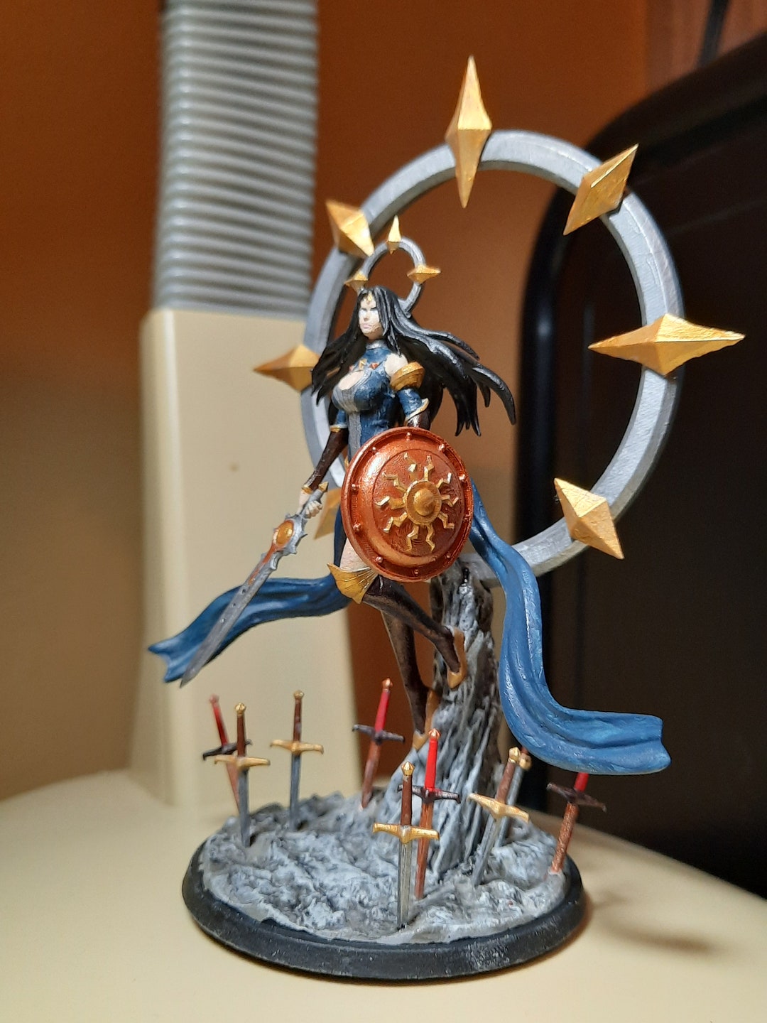 Painted Miniature Warrior Sun Goddess - Etsy