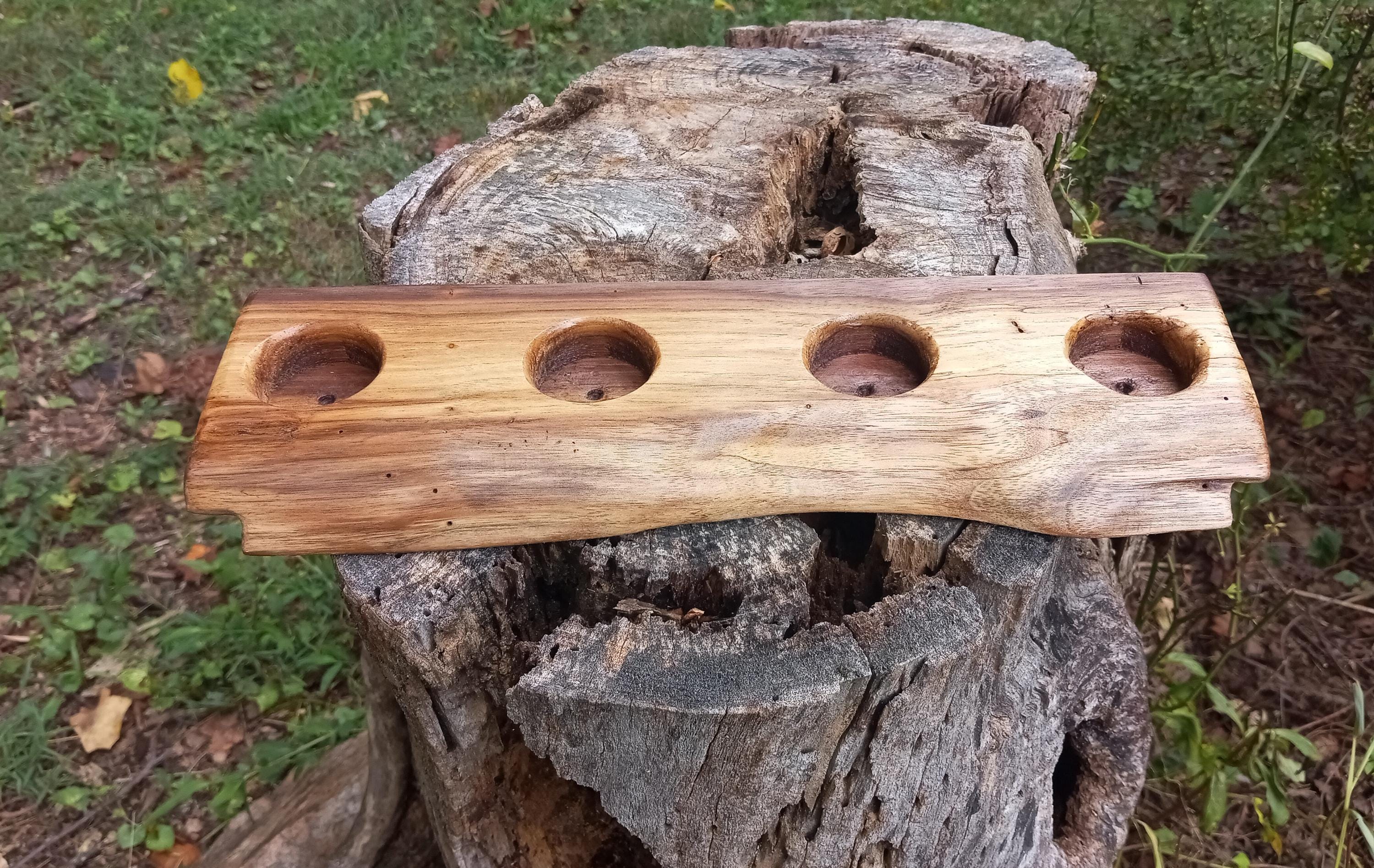 Beer Flight Board, Whiskey Flight Board, Live Edge Black Walnut Fight ...