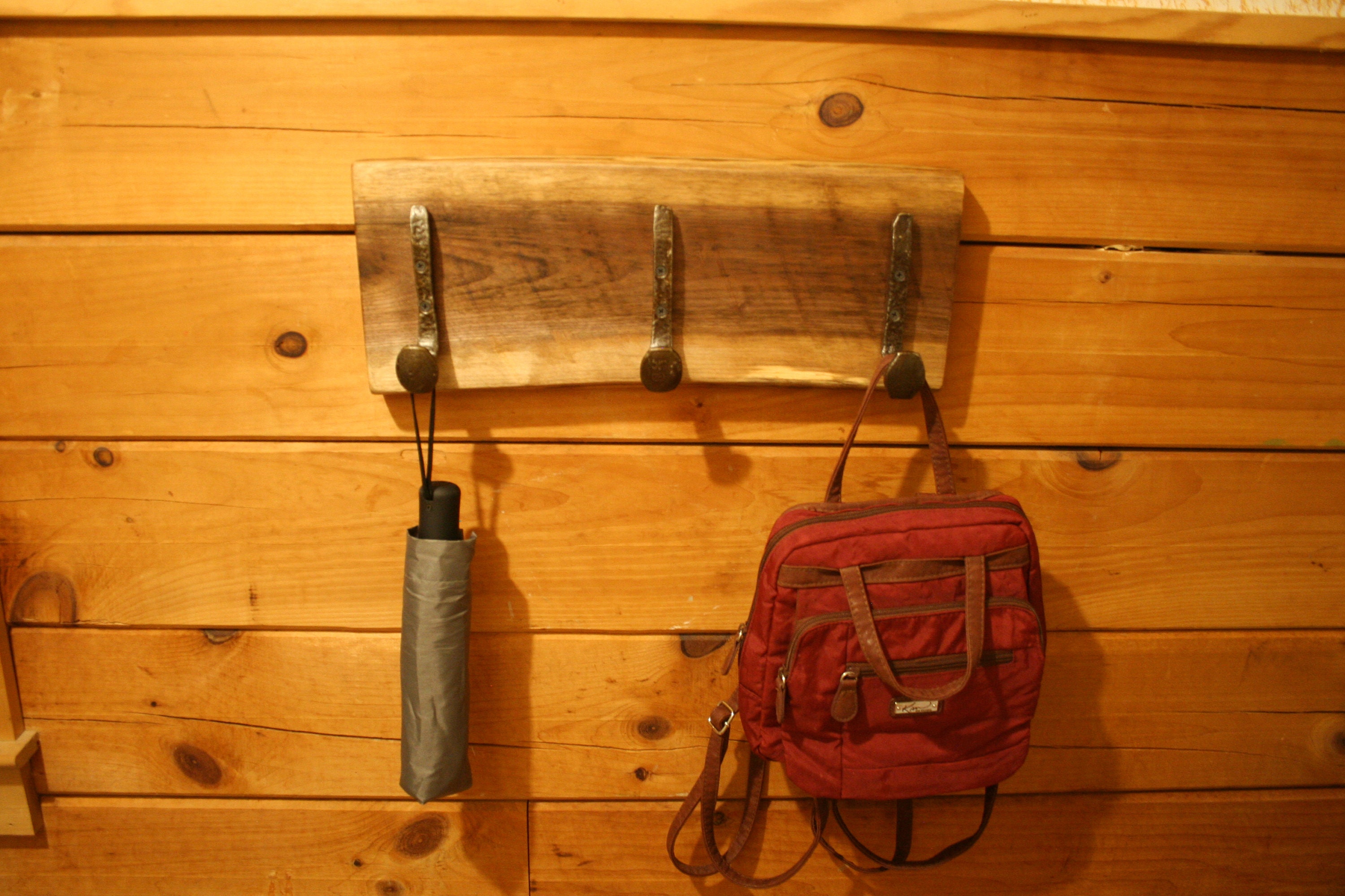 Coat Rack Wall Mount Rail Road Spike Coat Rack Made From - Etsy