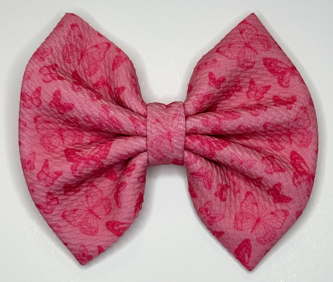 Pink Butterflies Bow - Etsy