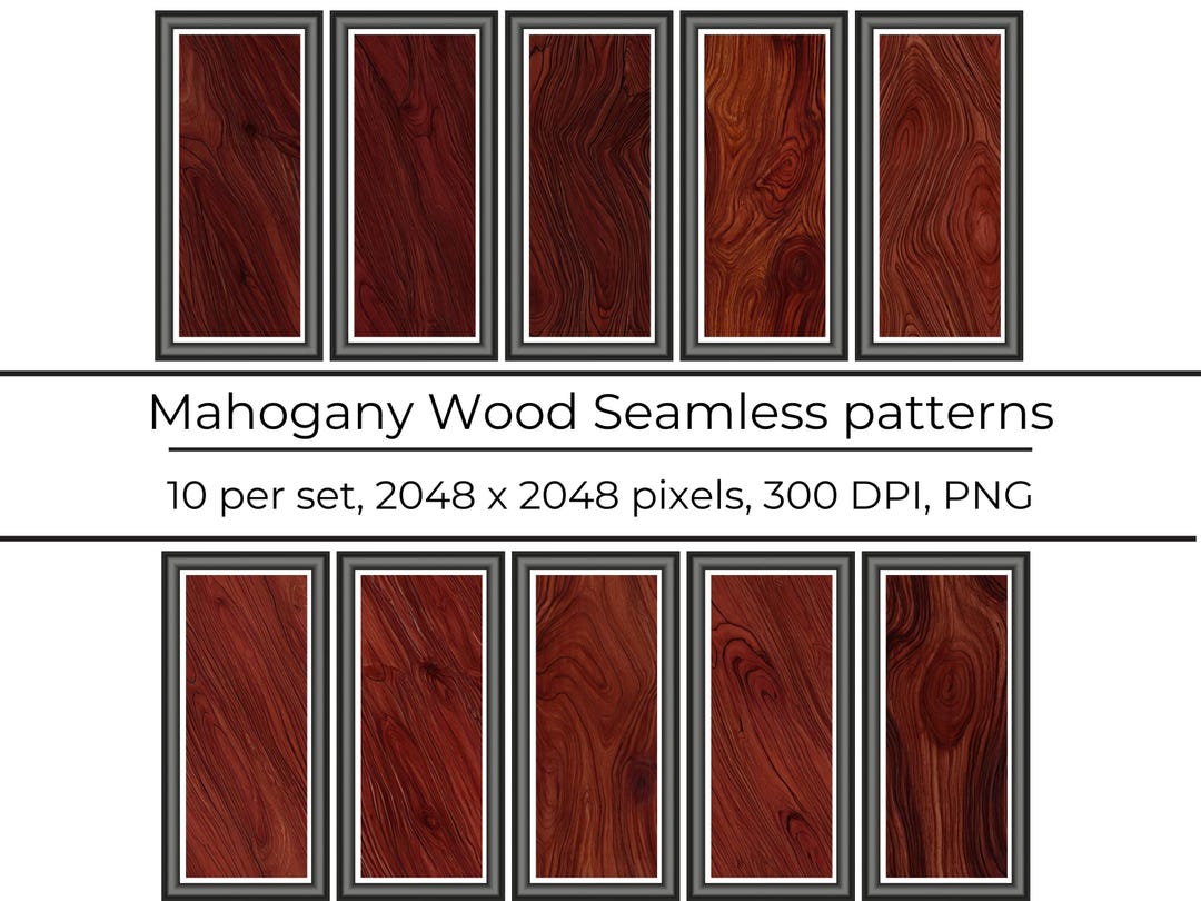 Mahogany Wood Seamless Pattern, Tile, 2048*2048, PNG, 300 DPI, 10 Pack ...