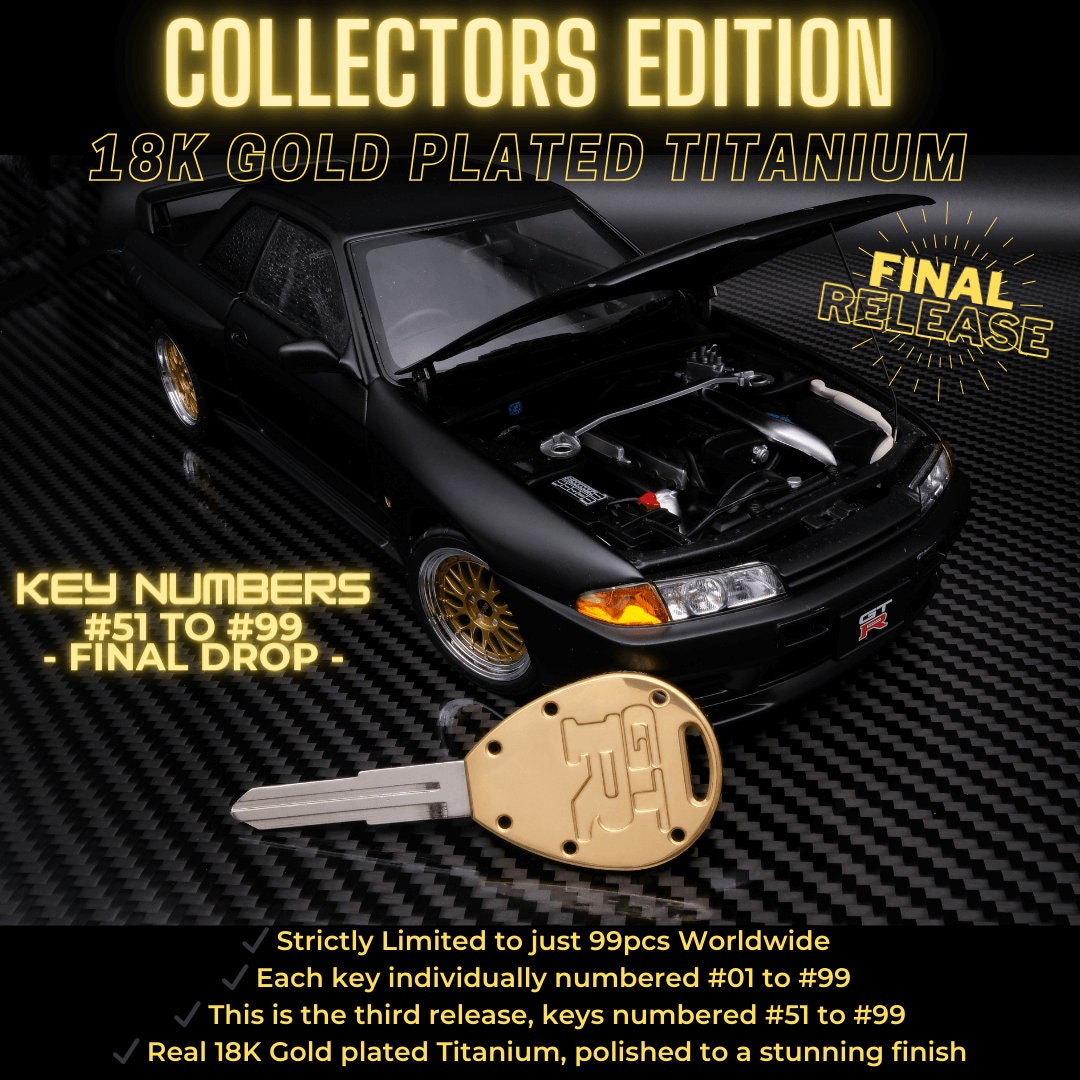 Collectors Limited Edition 18K Gold Titanium Skyline GT-R Key Blank R32 ...