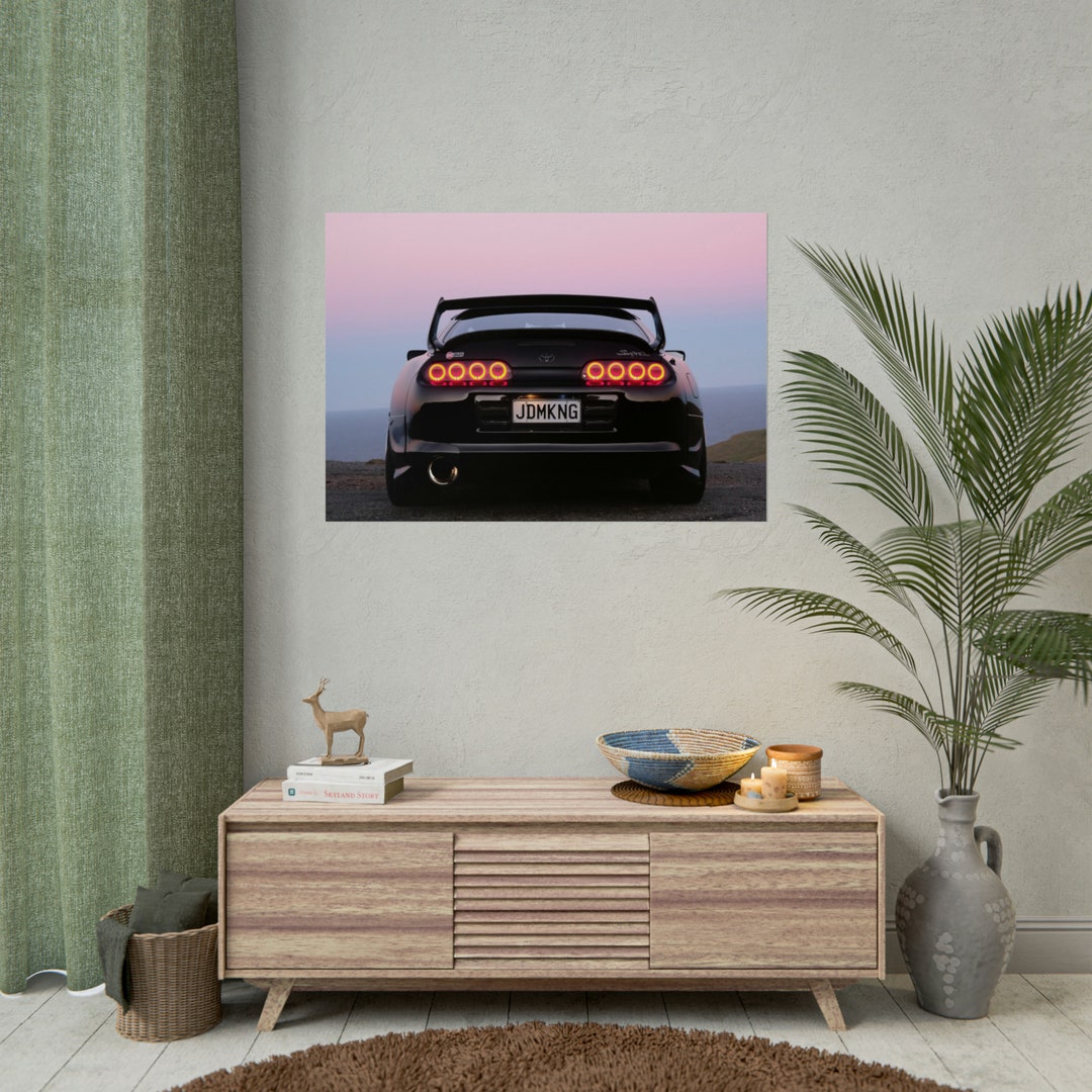 MK4 Supra Sunset Wall Poster, Pro Spec Imports Supra JZA80 JDM, Vintage ...