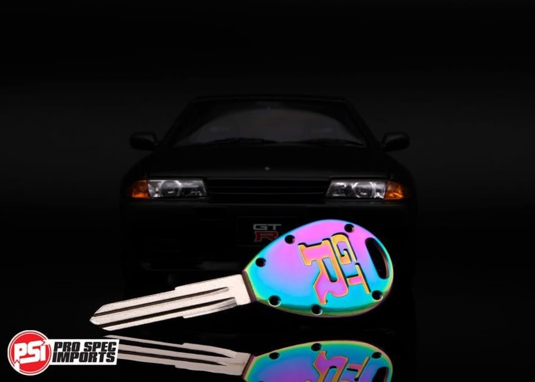 Skyline R32 / R33 GT-R Billet Titanium Key Blank Keychain Neo Chrome ...