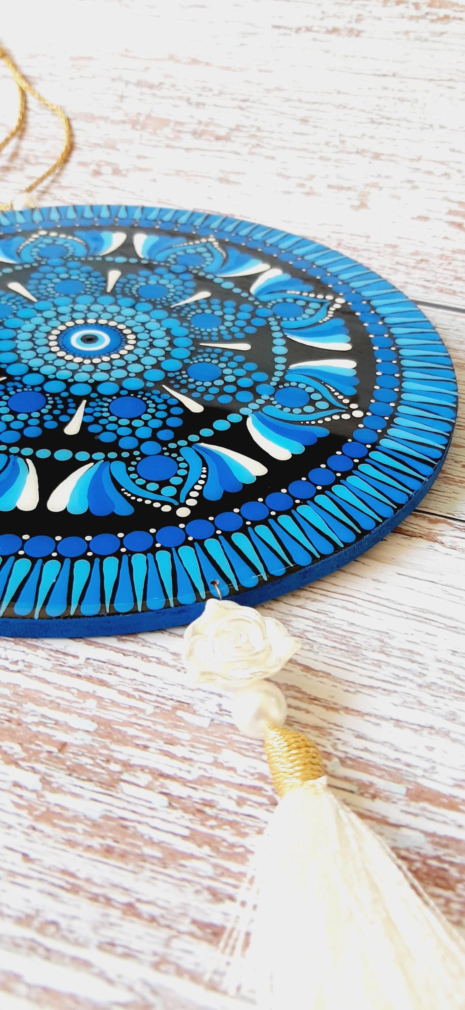 Handmade Evil Eye Wall Hanging: Dot Mandala Art, Boho Decor - Etsy
