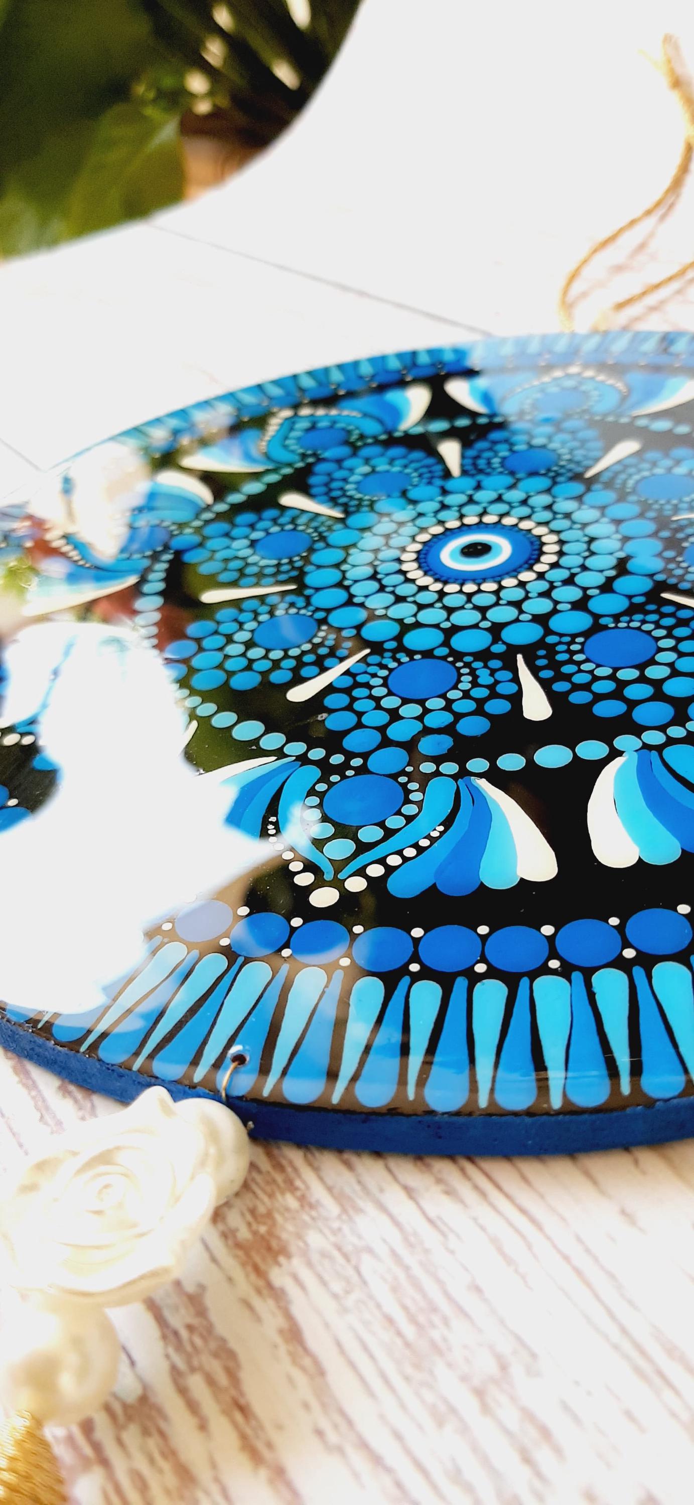 Handmade Evil Eye Wall Hanging: Dot Mandala Art, Boho Decor - Etsy
