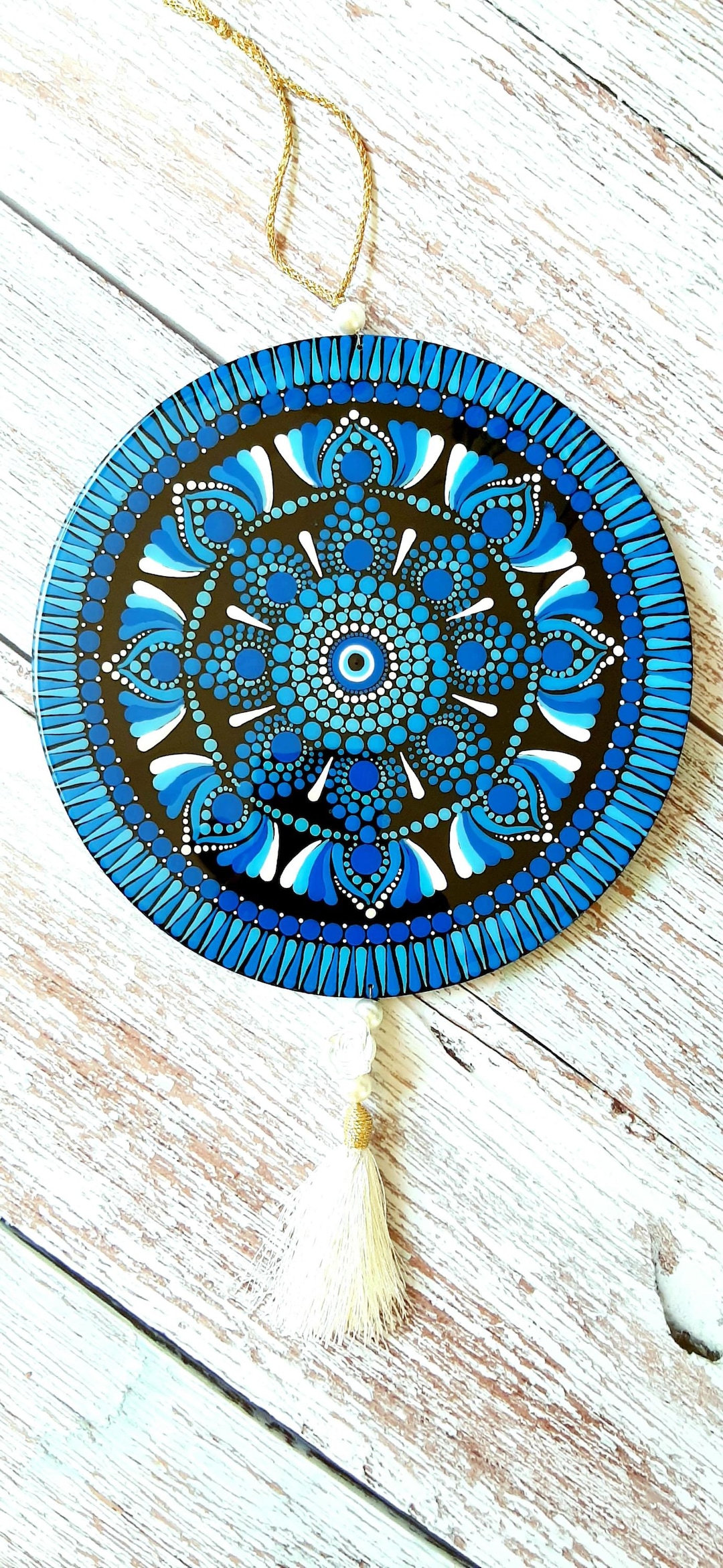 Handmade Evil Eye Wall Hanging: Dot Mandala Art, Boho Decor - Etsy