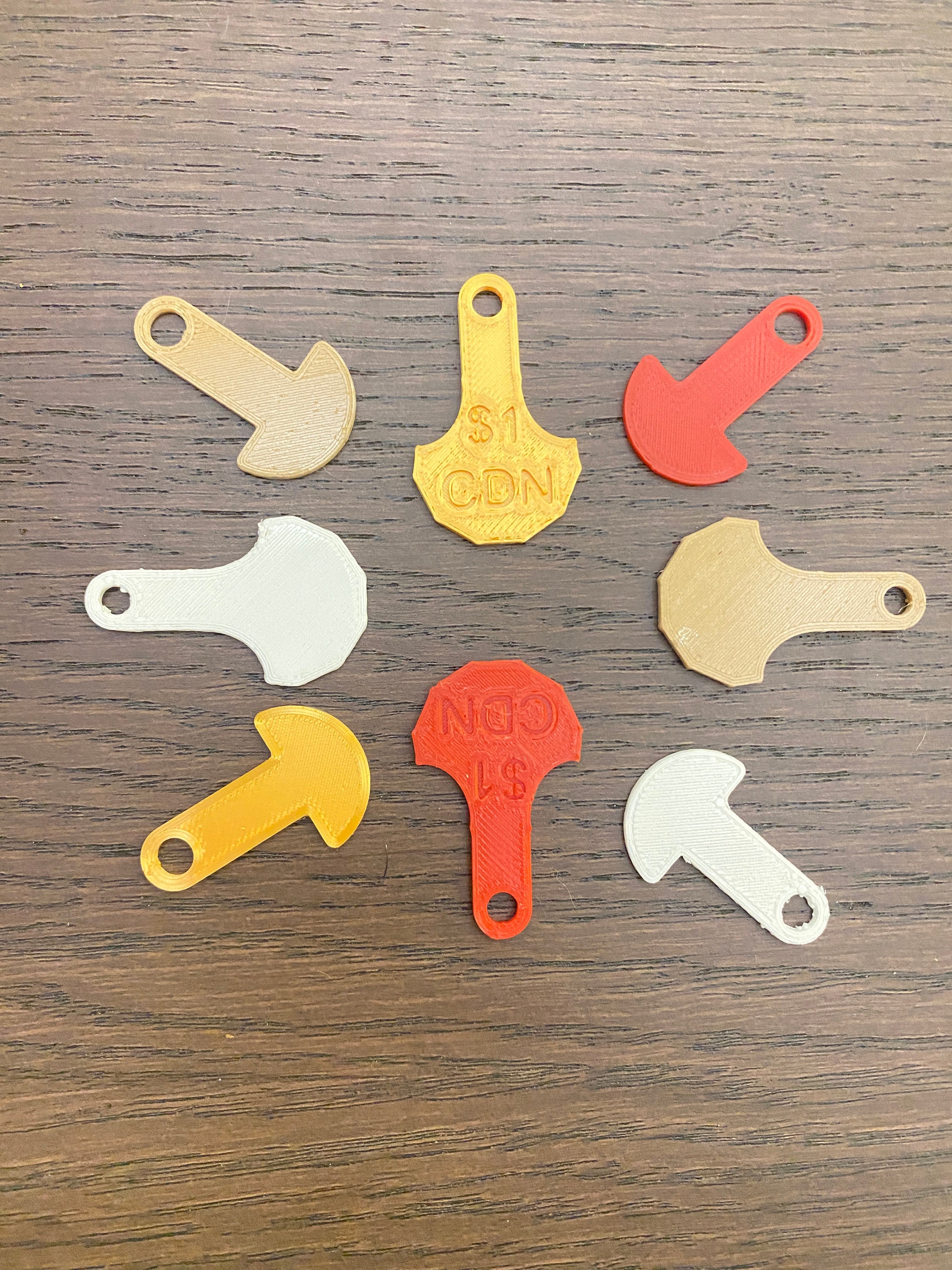 6-pack Canadian COIN KEYCHAIN for Shopping CART | Loonie-quarter Key ...