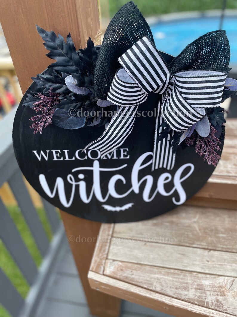 Welcome Witches | Halloween Decor | Door Hangers | Front Porch Decor ...