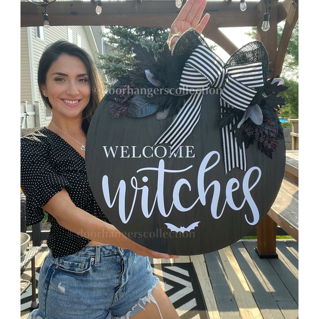 Welcome Witches | Halloween Decor | Door Hangers | Front Porch Decor ...