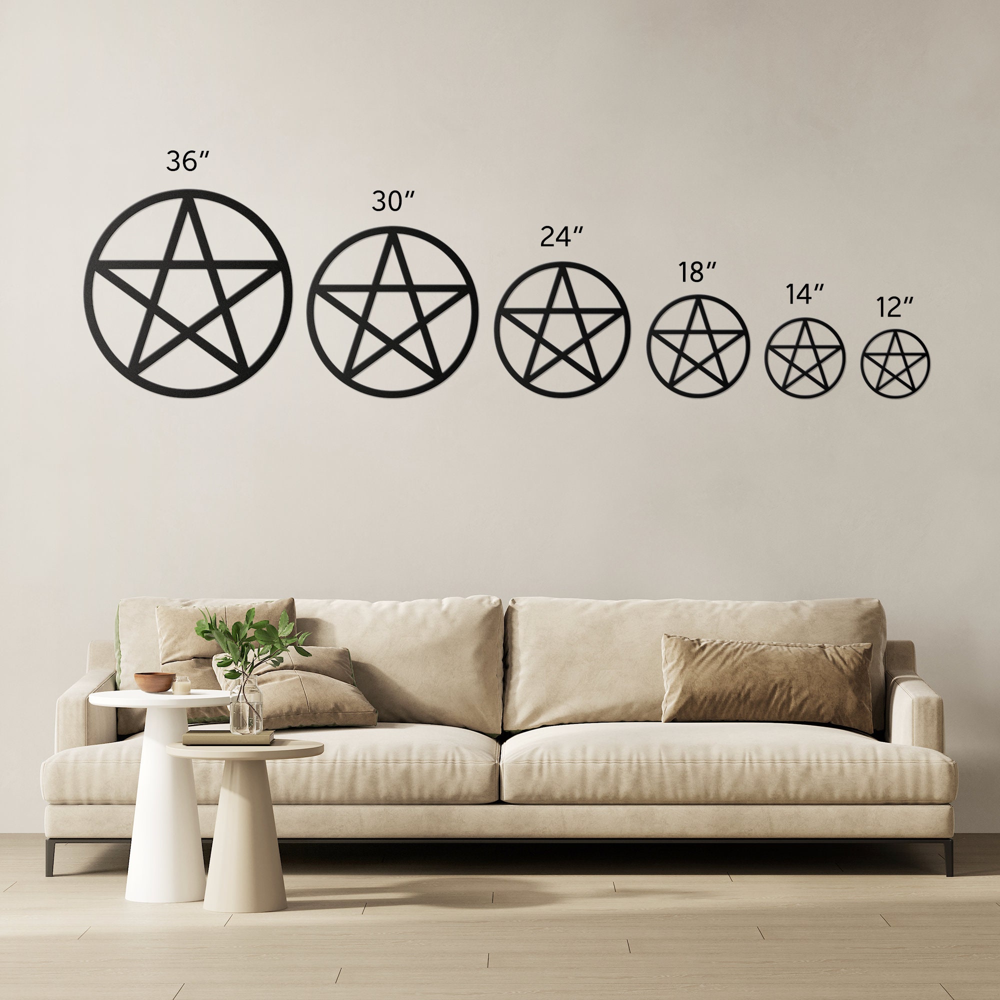 Pentacle Metal Wall Art for Indoor or Outdoor | Altar Pentacle ...