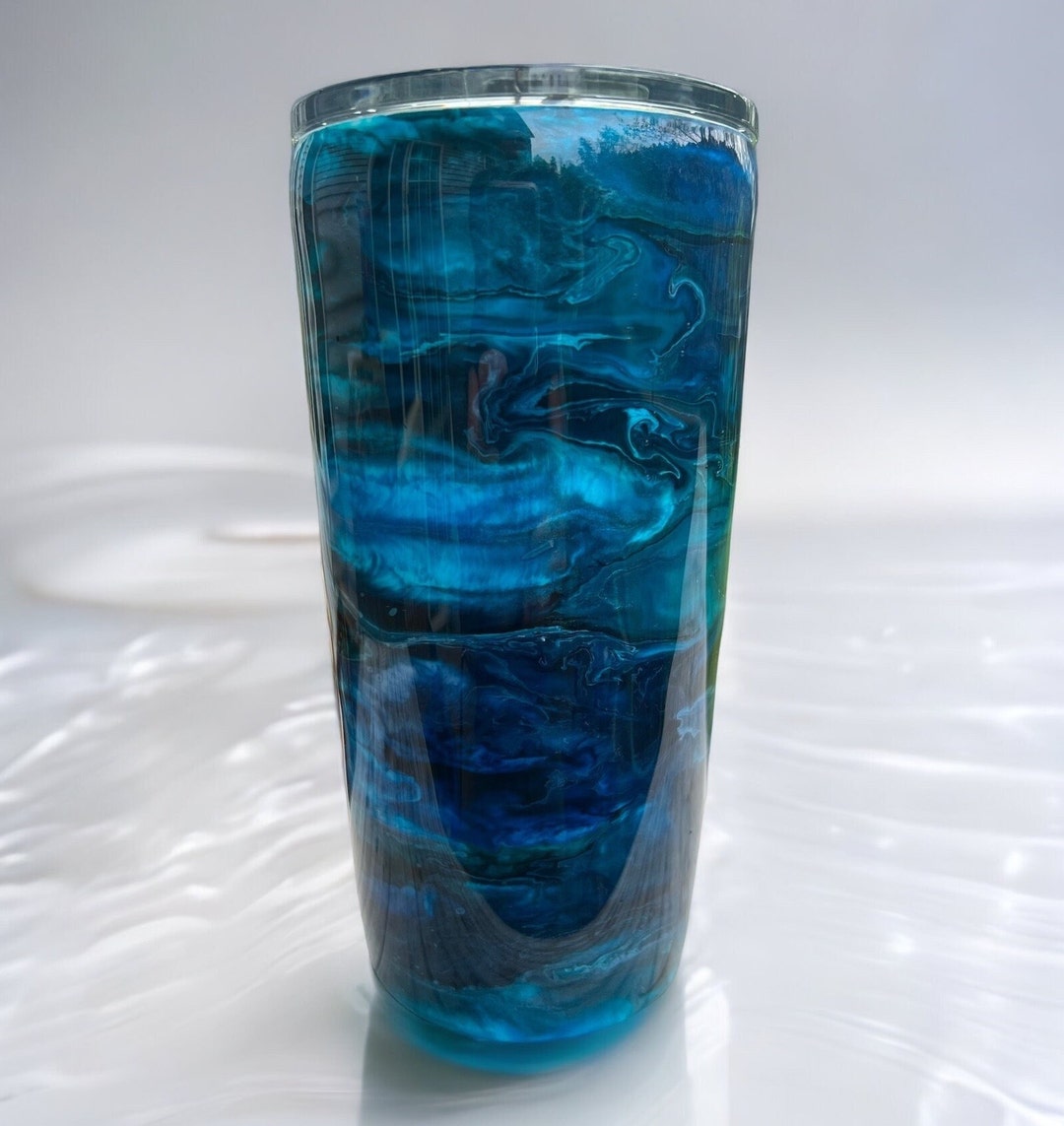 Custom Blue Marble Tumbler Blue Tumbler Glitter Tumbler - Etsy