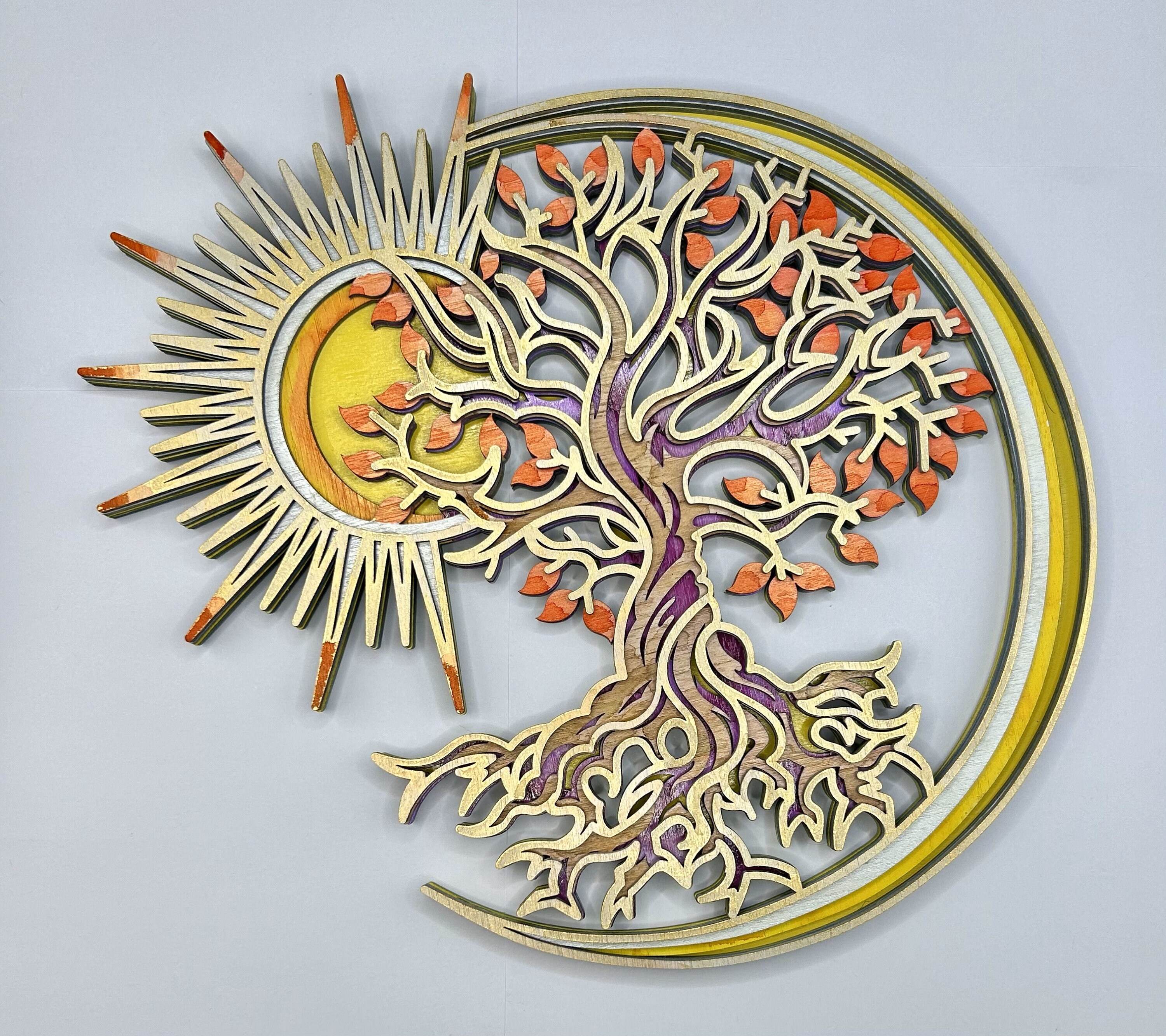 Layered Wooden Tree of Life Home Decor, 3D Tree of Life Customizable ...