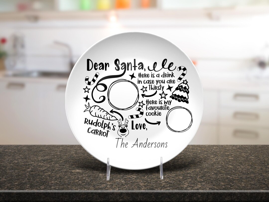 Santa Tray Personalized Unbreakable Christmas Cookie Plate, Santa Snack ...