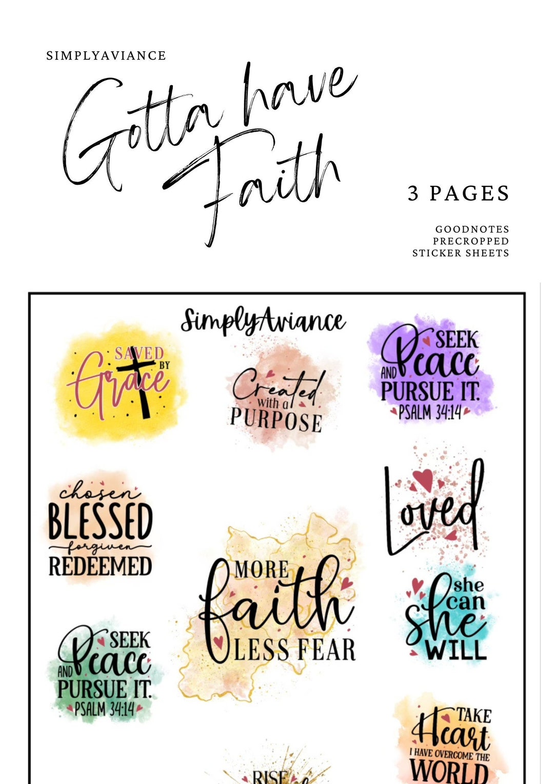 Faith Digital Stickers for Goodnotes, Christian Planner (digital ...